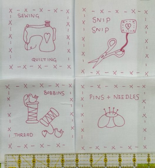 Pack of 4 stitchery patches